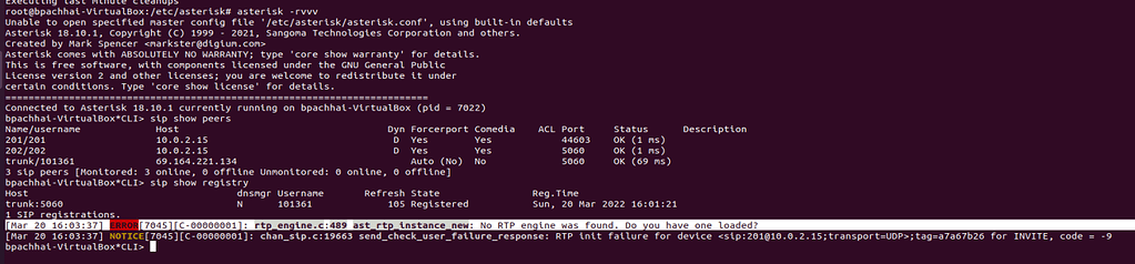 No RTP engine was found. Do you have one loaded? Asterisk-18.10.1 ...