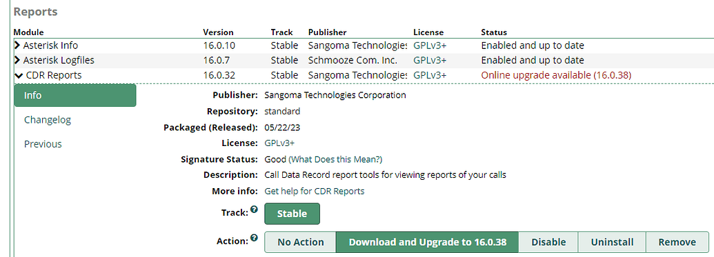 No CDR reports output generation after FreePBX update to 16.0.40.3 - Applications / Modules ...
