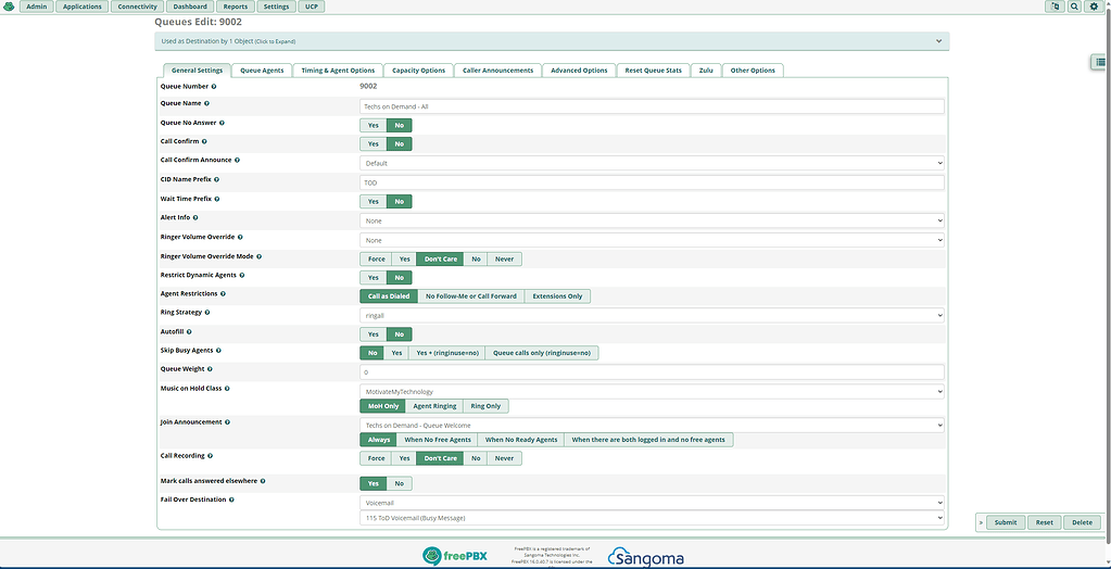 2 Queues - 2 different results for Queue Prefix - Applications / Modules - FreePBX Community Forums