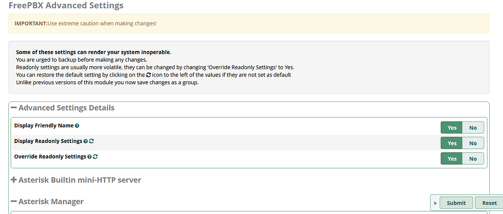 Not able to see ARI Rest Configuration in FreePBX GUI - Advanced ...