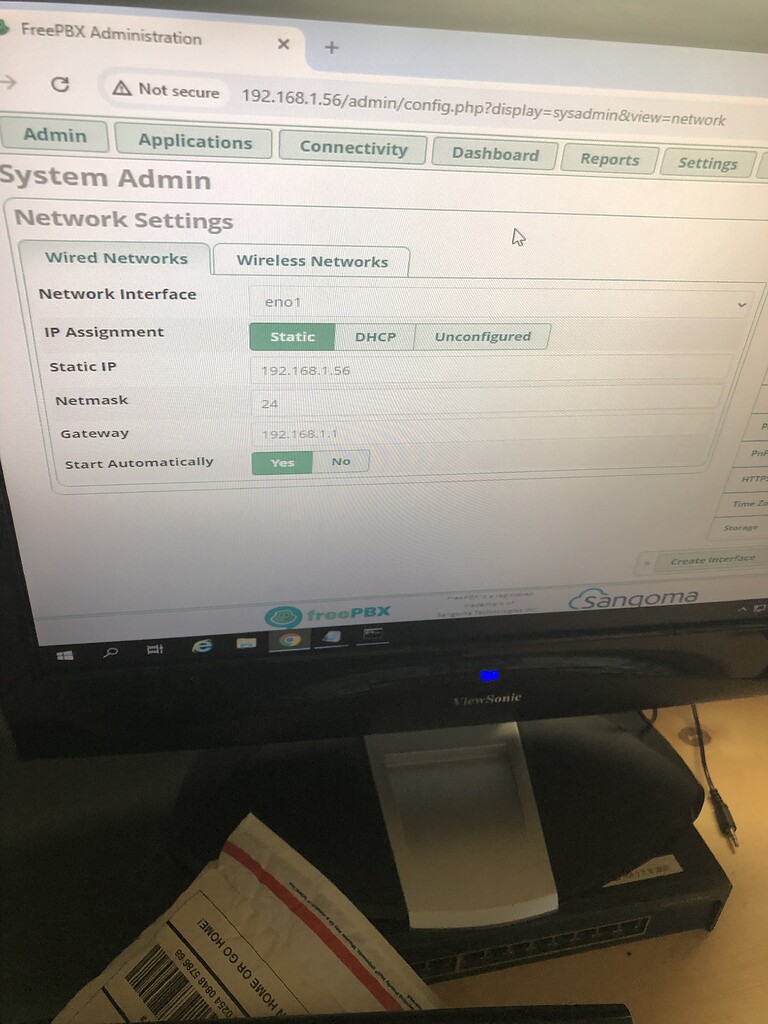 FreePBX 17. Two network addresses even though I set it Static (One IP address and the other ...