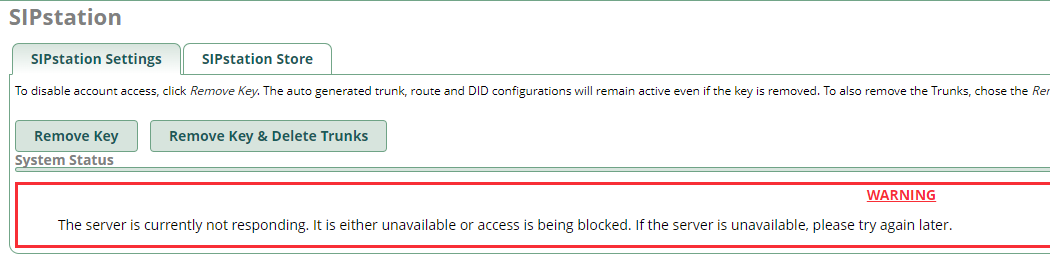 SIPStation Down? - Sangoma Trunking - FreePBX Community Forums