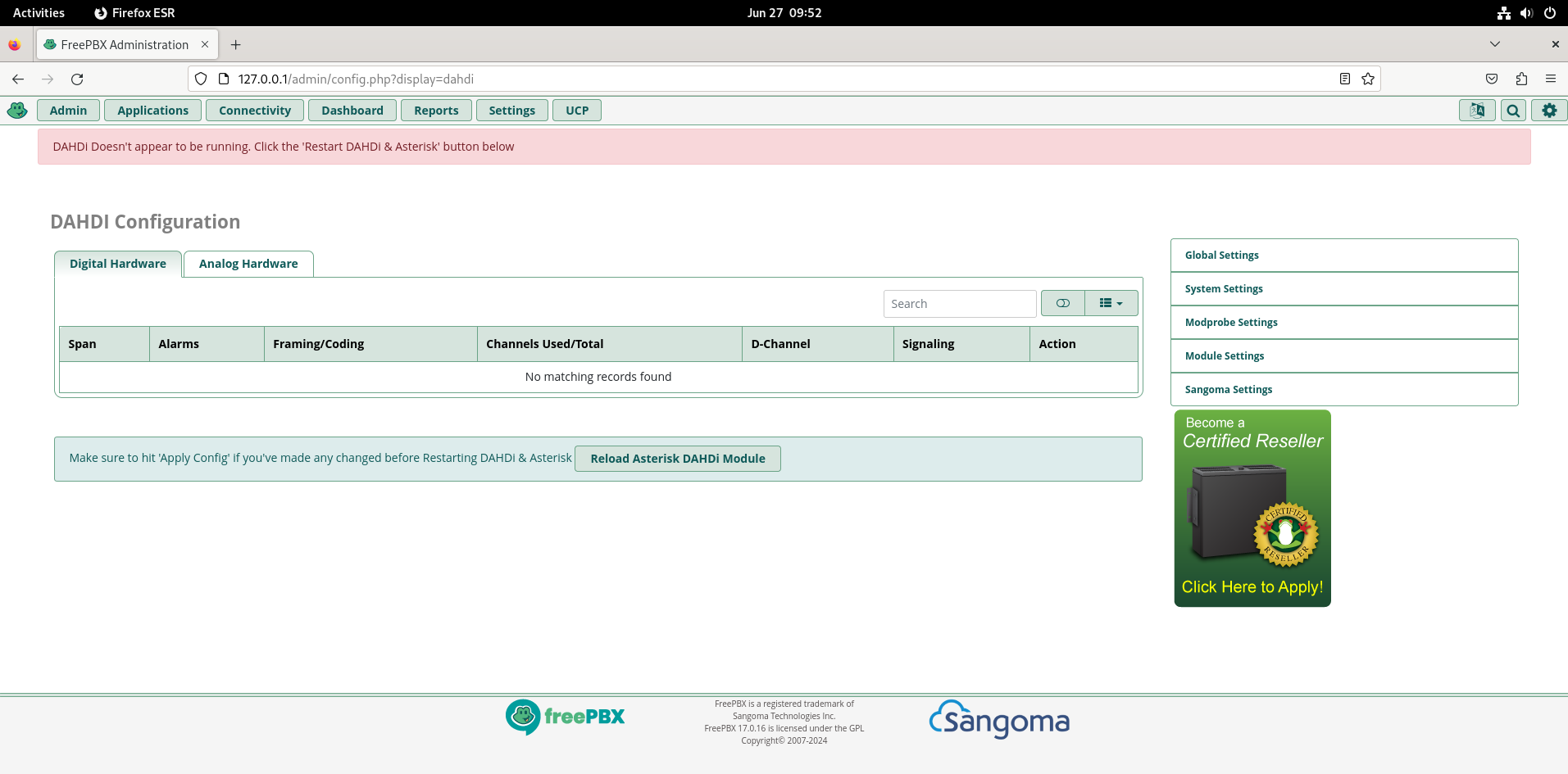 DAHDi Config Module - Beta Program Issues - FreePBX Community Forums