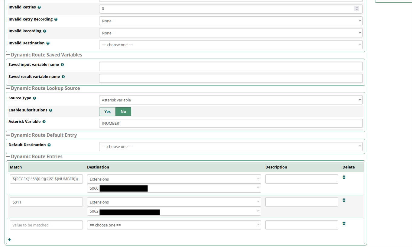 Using Regex in Dyanmic Route Entries - Applications / Modules - FreePBX ...