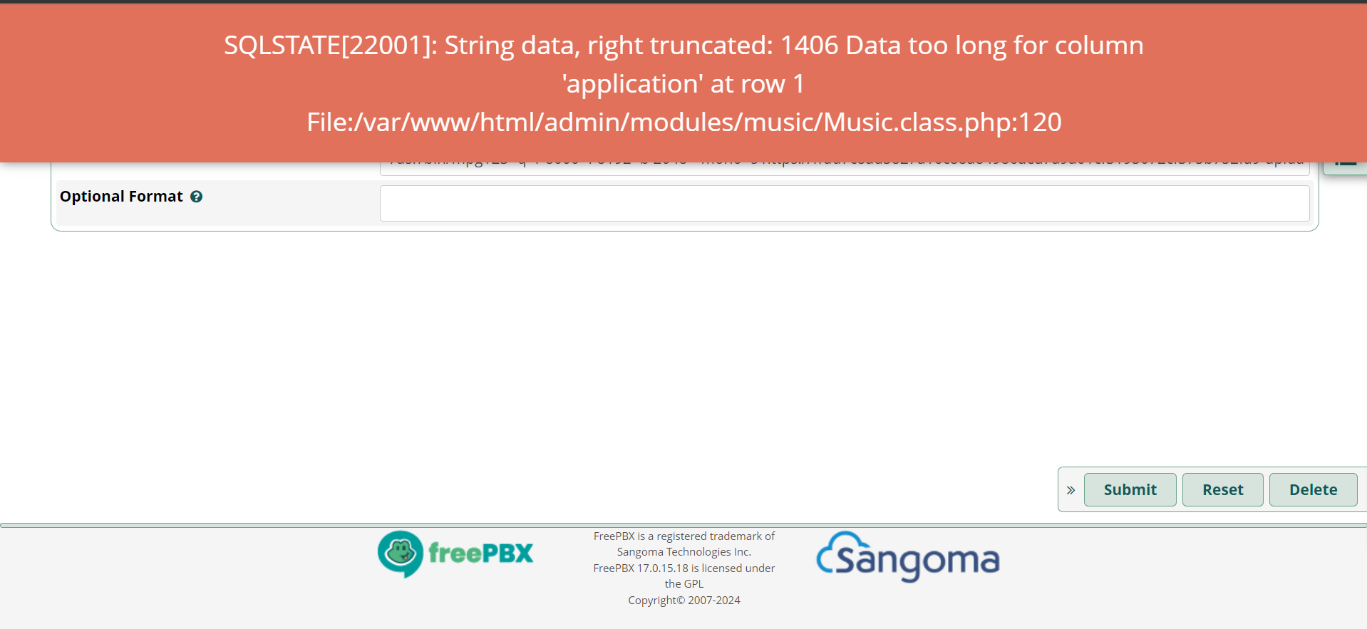 SQLSTATE[22001]: String data, right truncated: 1406 Data too long for ...