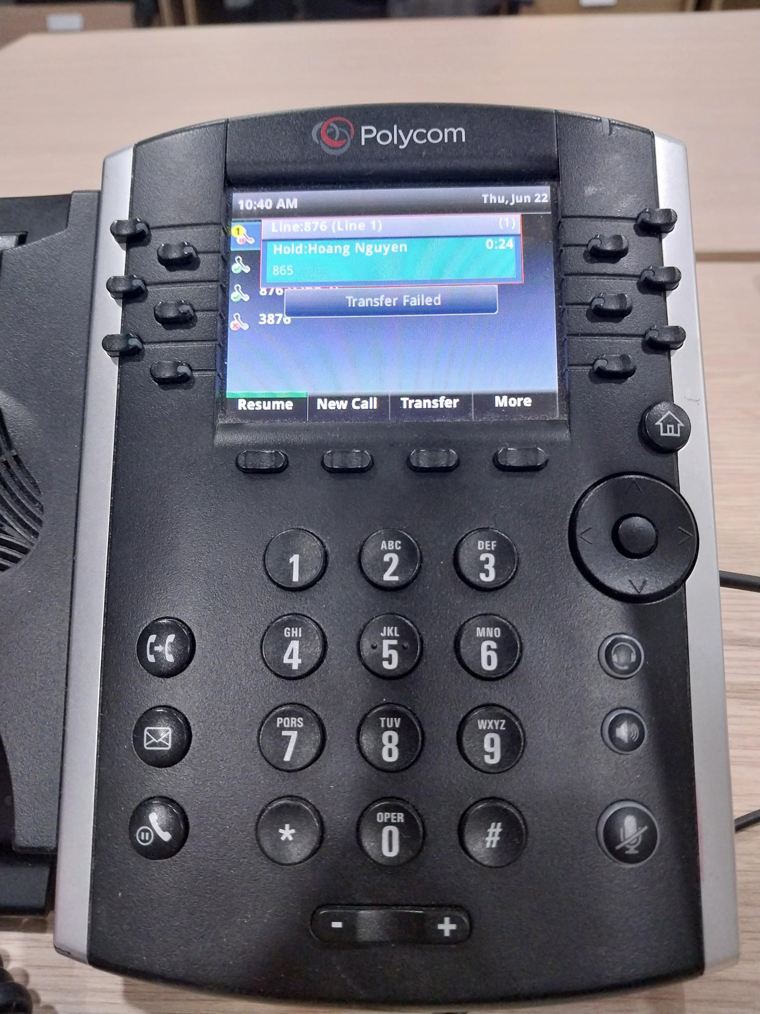 FreePBX Polycom VVX411 transfer failed call in from outside - Endpoints ...