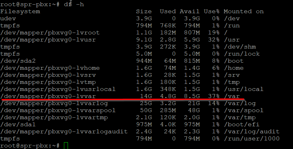 Disk Space FreePBX 17 - What mount point is the GUI reporting on ...