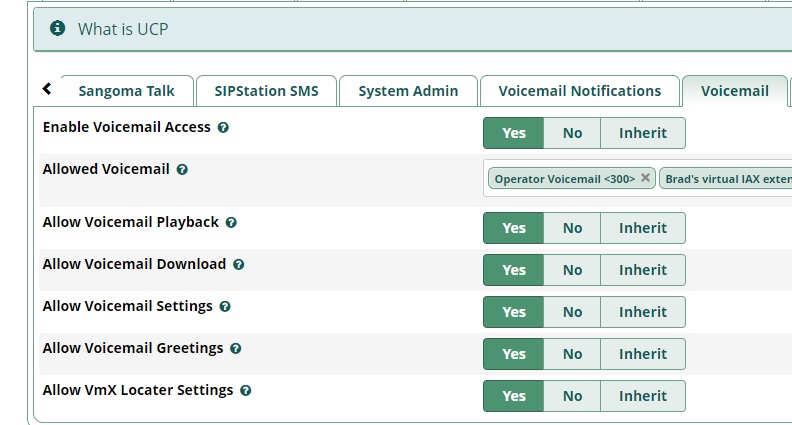 Voicemail settings are missing in UCP - Applications / Modules ...